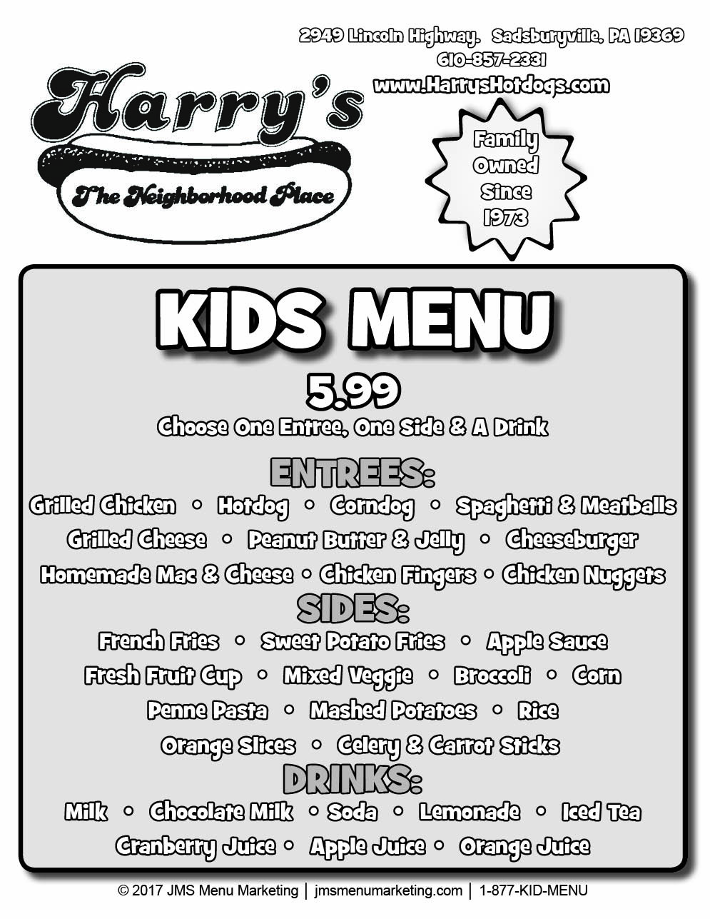 Menu | Harry's Hotdogs